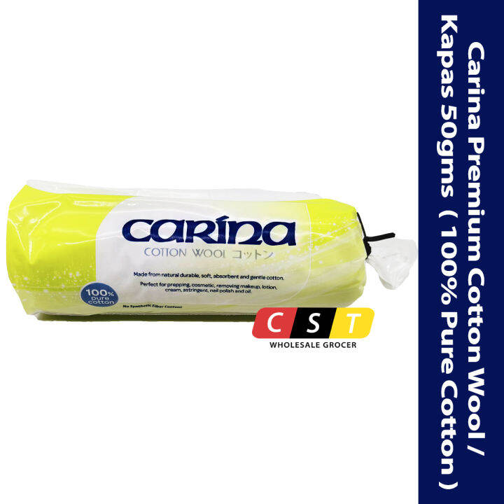 Carina Premium Cotton Wool / Kapas 50gms (100% Pure Cotton) | Lazada
