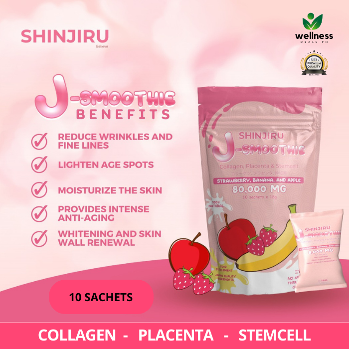 Shinjiru J-Smoothie Collagen Placenta Stemcell Smoothie Drink Mix ( 10 ...