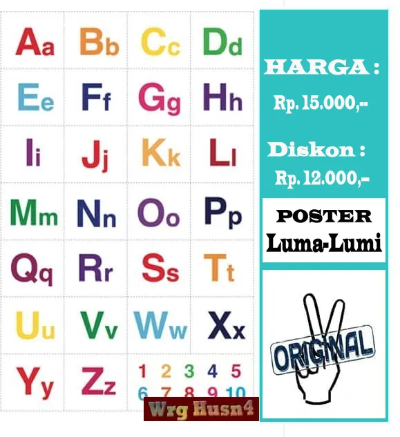 Poster Belajar Abjad Latin Anak Huruf Kapital Huruf Kecil | Lazada ...