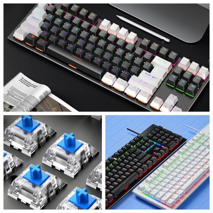 Oreo-Color Mechanical Keyboard 87 104 Keys with Mechanical Switches ...