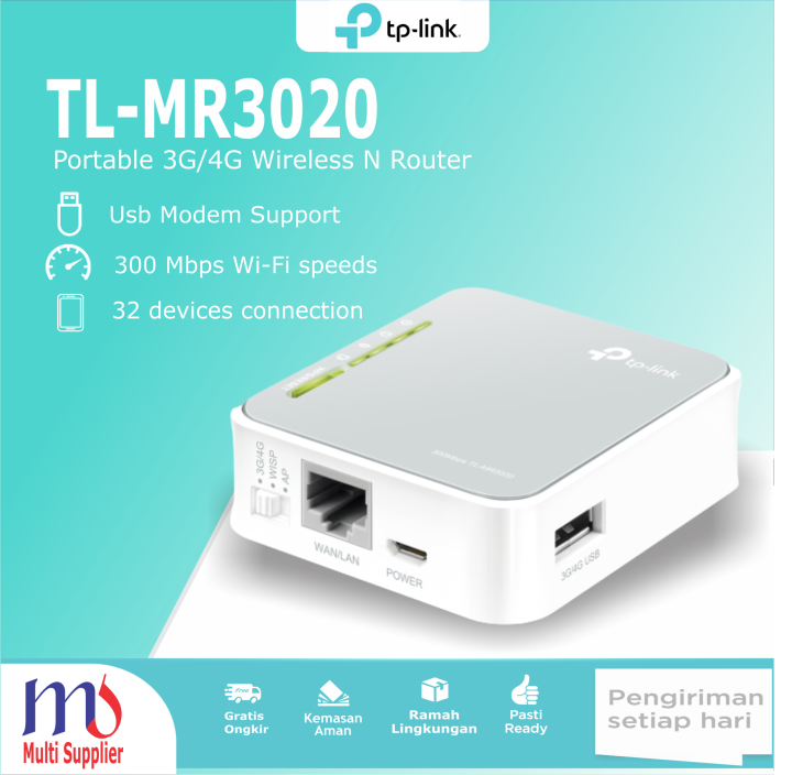 TP-Link TL-MR3020 150Mbps Portable 3G/4G Wireless N Router Garansi ...