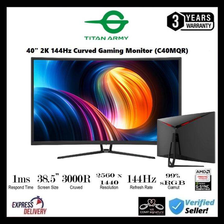 TITAN ARMY 40" 2K QHD 144Hz 1ms Curved Gaming Monitor (C40MQR) | Lazada