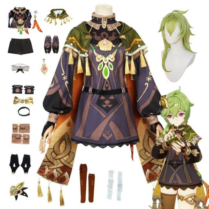 Collei Cosplay Genshin Impact Anime Costume Sumeru Dendro Avidya Forest