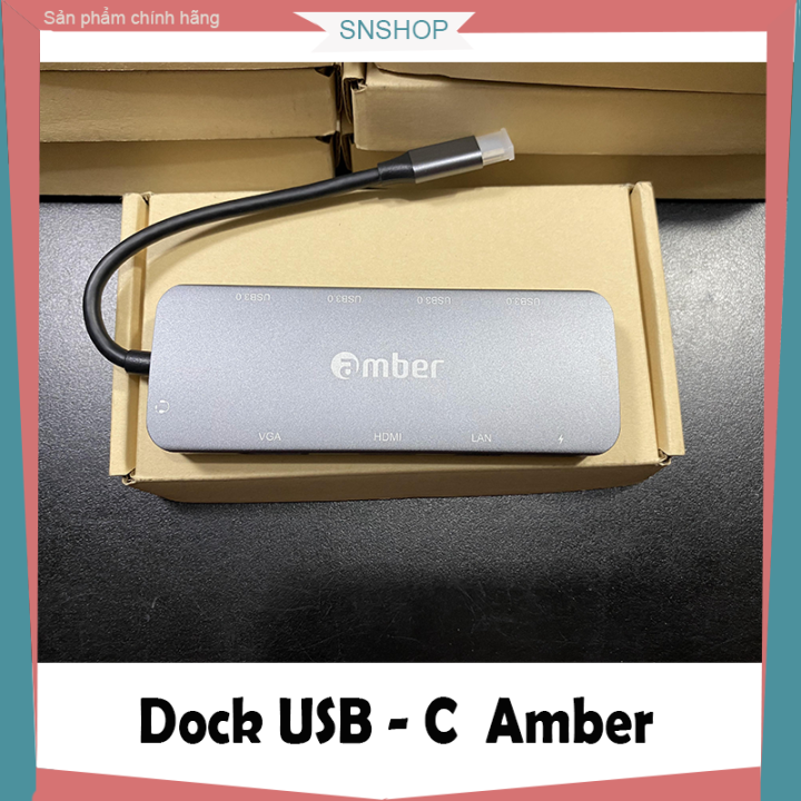 Hub USB-C Amber - Dock chuyển đổi cổng kết nối USB, xuất màn hình 4K 30HZ cho Laptop | Lazada.vn