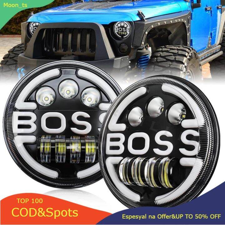 Car High and low beam integrated headlights Wrangler 7inch headlights ...