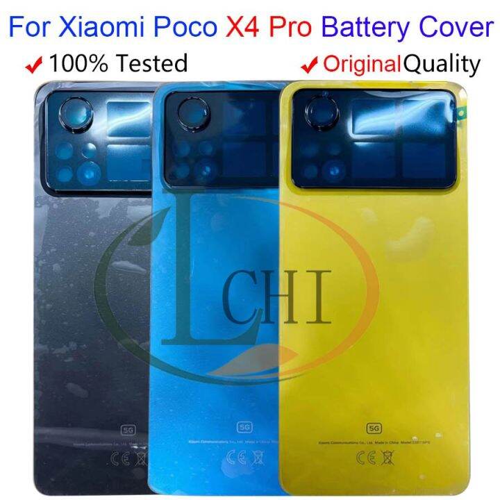 Original For Poco X4 Pro Battery Cover Back Glass Panel Rear Housing ...