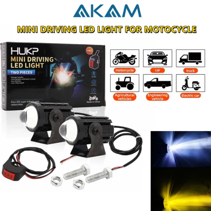 AKAM Mini Driving Light High and Yellow White+Yellow LED Anti Fog For ...