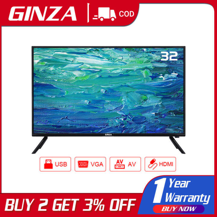 GINZA TV Flats-Screen TV 32 inch NOT SMART TV LED Ultra-Slim TV HDMI AV VGA USB Cheap Sale TV DO ...