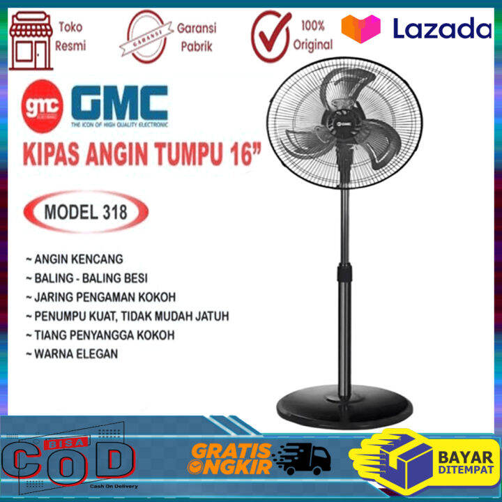 KIPAS GMC Stand Fan 16 inch Besi BM 318/KIPAS ANGIN GMC 318 KIPAS ANGIN ...