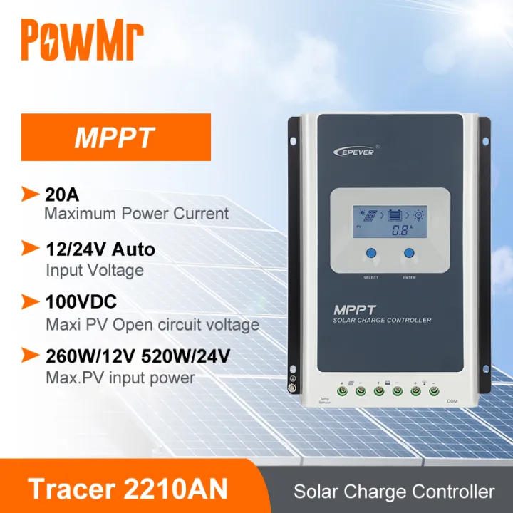 EPEVER Solar Charge Controller Tracer MPPT 20A 12V/24V Auto Battery Charger Regulator Solar ...