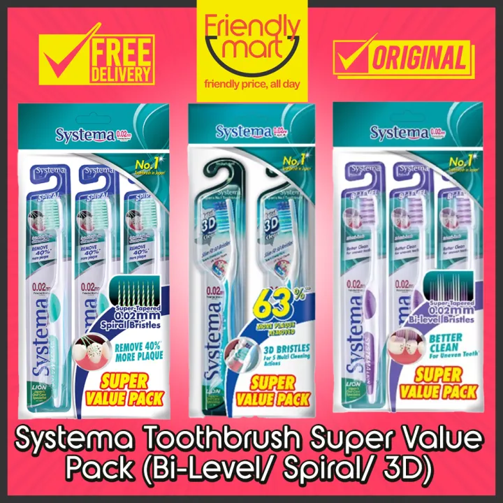 Systema Toothbrush Super Value Pack (Bi-Level/ Spiral/ 3D) | Lazada