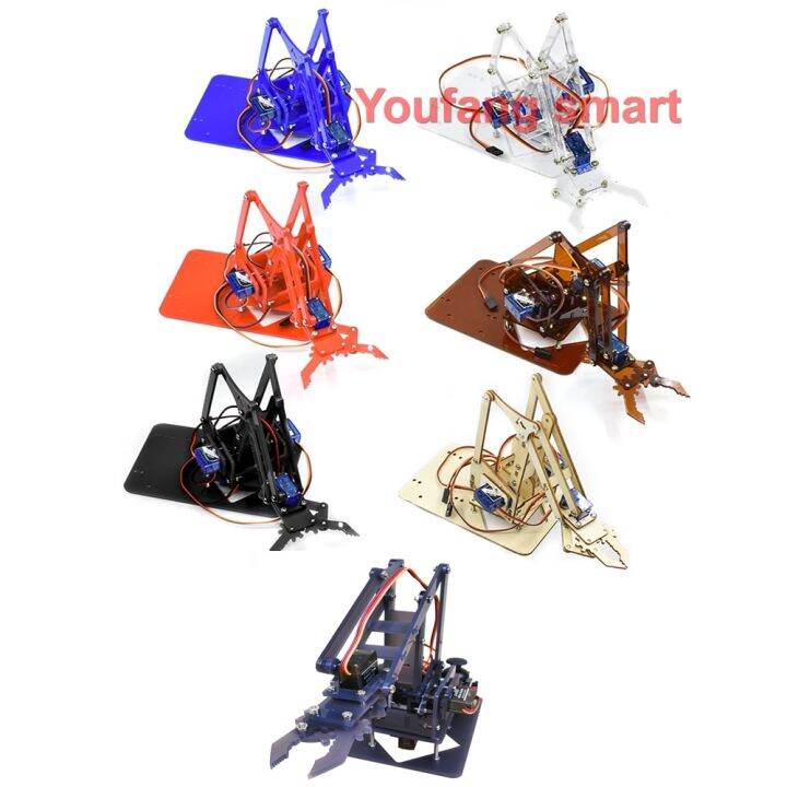 SG90 4 DOF Unassembly Acrylic Mechanical Arm Robotic Manipulator Claw ...
