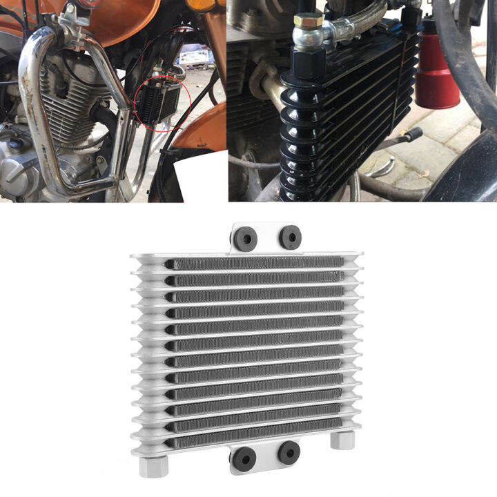 13 แถว Universal Motorcycle Engine Oil Cooler Cooler Cooling Radiator ...