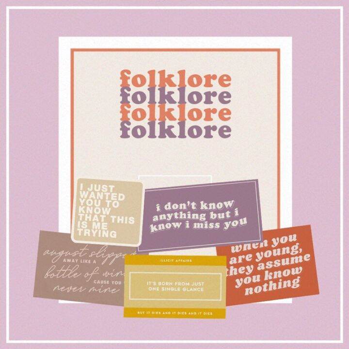 Taylor Swift Folklore Lyrics Sticker Pack by hydroxidearttBL | Lazada PH