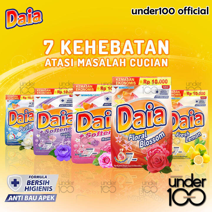 DAIA Deterjen Bubuk 490 g | Romantic Pink | Putih | Floral Blossom | Violet Passion | Fresh ...