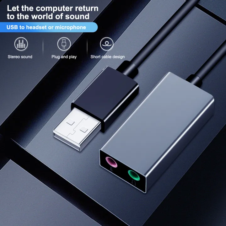 USB External Audio Sound Card USB To 3.5mm Jack Adapter Audio Mic Sound ...