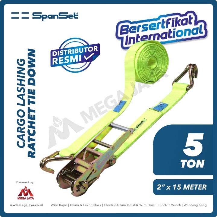 Ratchet Tie Down Cargo Lashing Belt 2 x 15M Pengikat Barang SPANSET ...