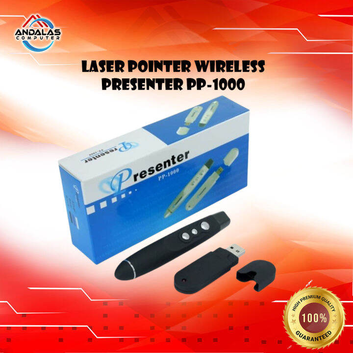 LASER POINTER ALAT PRESENTASI POWER POINT WIRELESS PP-1000 PROYEKTOR ...