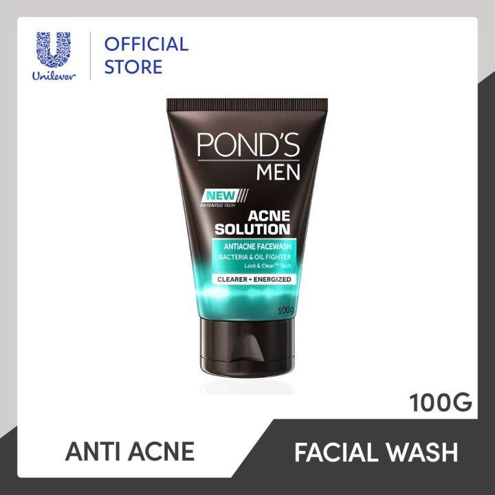 Ponds Men Acne Solution Antibacterial Anti Acne Face Wash For Clearer ...