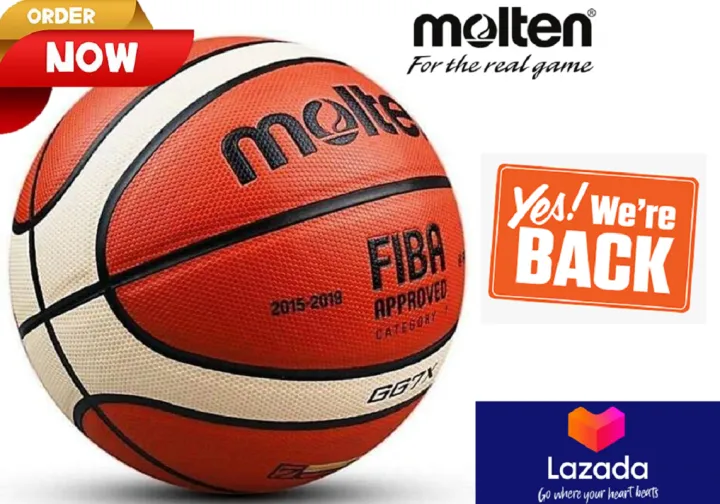 INFLATED BASKETBALL MOLTEN GG7X Fiba Basketball MADE IN THAILAND FREE ...