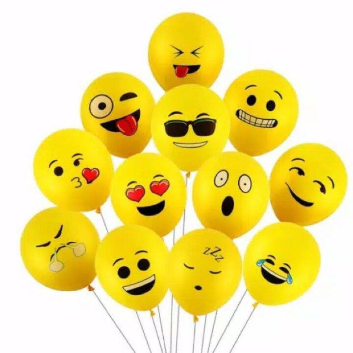 1pcs BALON EMO balloon karet tiup latex emotion emoji emoticon karakter ...