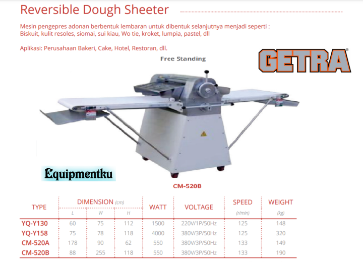 Reversible Dough Sheeter Pengepres adonan type CM-520B | Lazada Indonesia