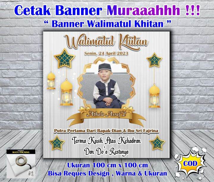 Spanduk Banner Khitanan Ukuran 100 cm x 100 cm | Lazada Indonesia