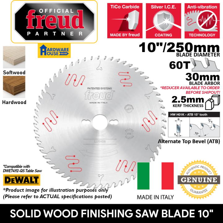 ORIGINAL FREUD 10" 60T Fine Crosscut Carbide Saw Blade TCT For Solid ...