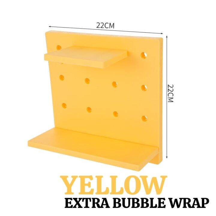 DIY Wall Shelf Rack Pegboard Hole Hardboard Perforated Board Wall Mount ...