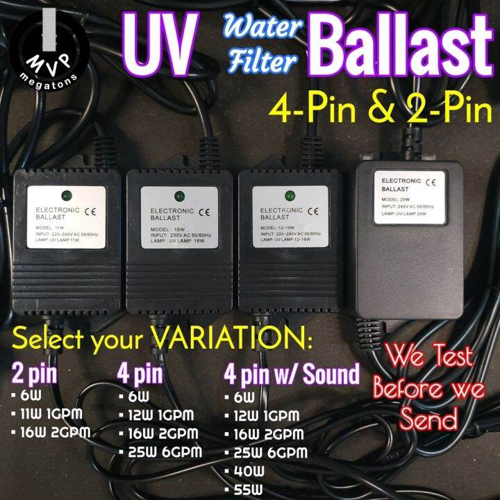 UV Water Filter Ballast for 4-Pin and for 2-Pin With LED Indicator UV ...