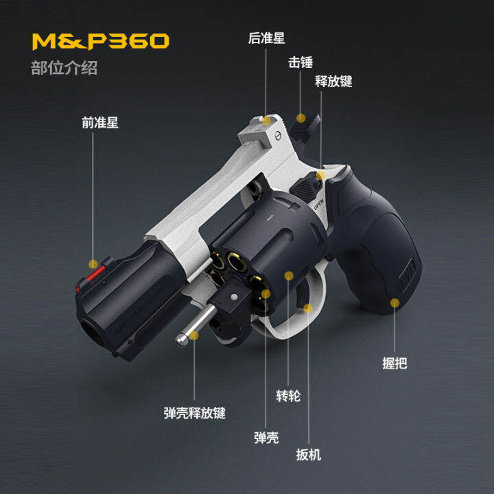 Simulation alloy Smith Wesson model boy toy hand gun with small moon ...