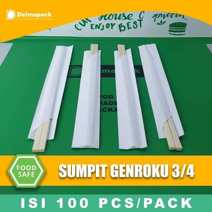 SUMPIT KAYU GENROKU KERTAS 3/4 I CHOPSTIK GENROKU BUNGKUS KERTAS 3/4 ...