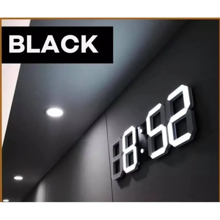 relo watch 3D LED Wall Clock Modern Digital Alarm Clocks Display Home ...