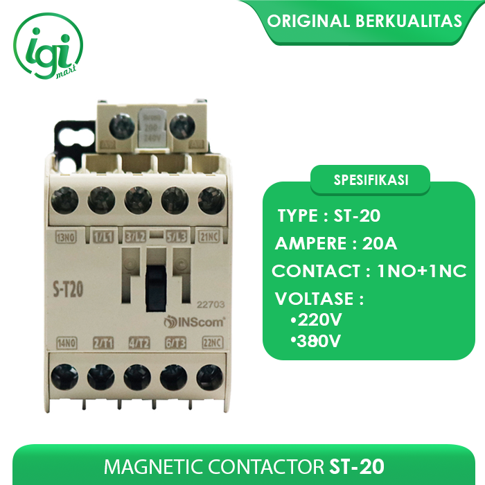 MAGNETIC CONTACTOR S-T 20 / AC CONTACTOR TYPE S-T 20 | Lazada Indonesia