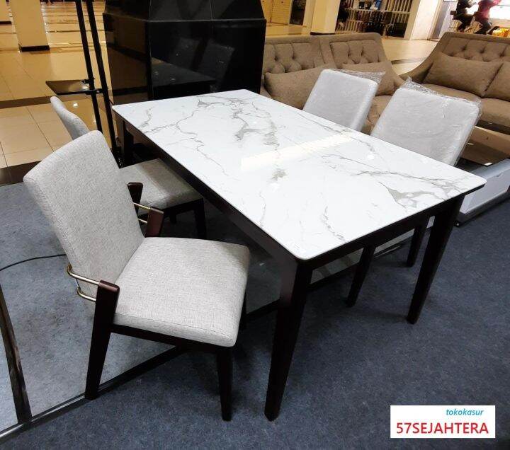 Meja Makan Minimalis Set NAGANO DT + 4 NAGANO DC - SIANTANO | Lazada ...