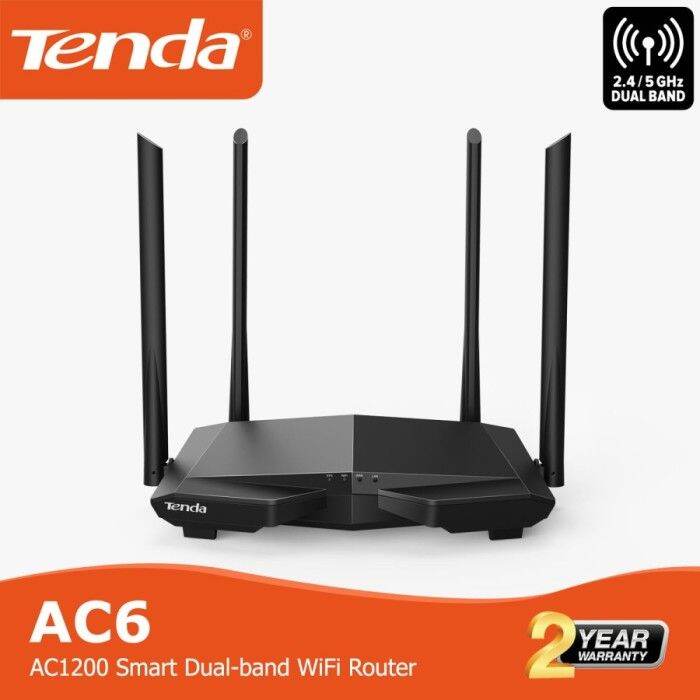 TENDA AC6 ROUTER WiFi DUAL - BAND CANGGIH AC1200 | Lazada Indonesia