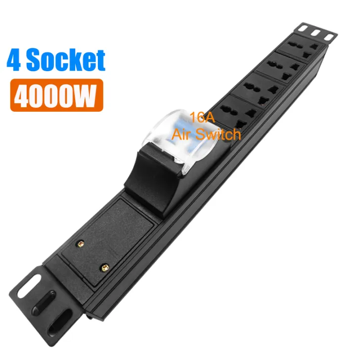 ปลั๊กไฟ PDU รางปลั๊กไฟ 2 - 10 ช่อง รุ่น 16A แบบมีเบรกเกอร์ 4000W With ...