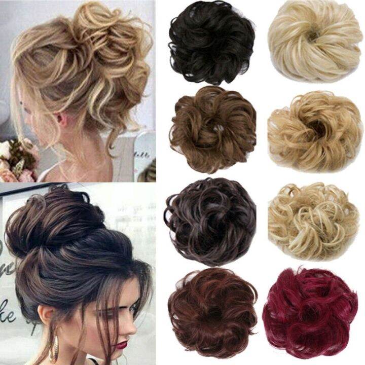 ۩ Circular Wig Fast Natural Wig Curly Bun Hair Piece Scrunchie Hair ...