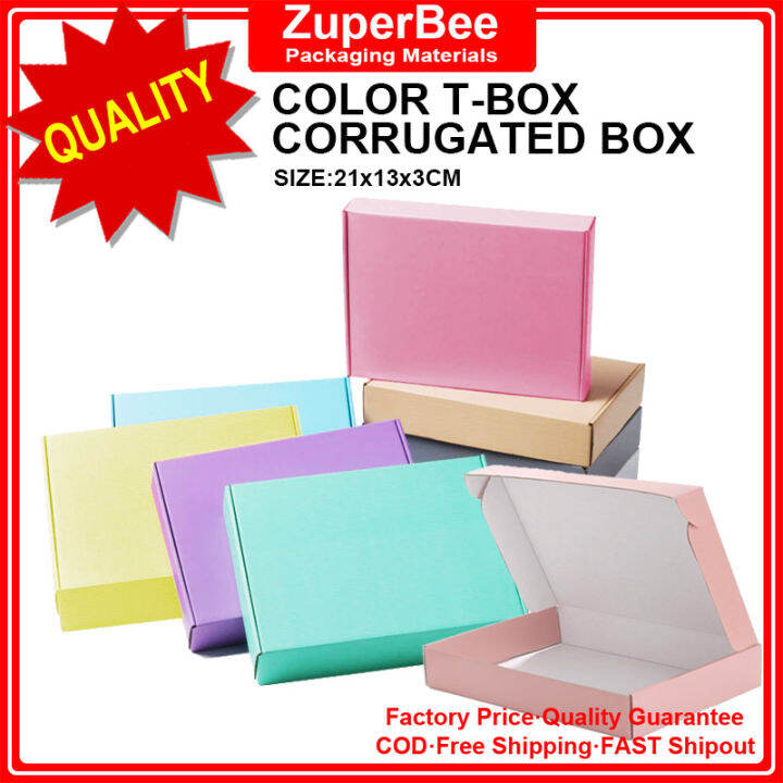 Macaroon Colored Carton Box SIZE: 21*13*3CM Corrugated Cardboard ...