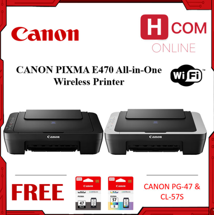 CANON PIXMA E470 All-in-One Wireless Printer - Print / Scan / Copy / Wi ...