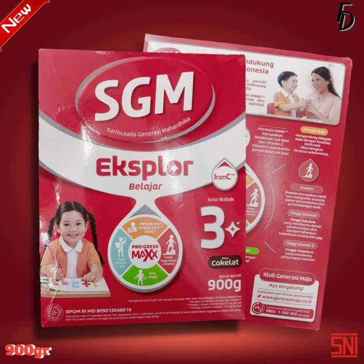 SGM EKSPLOR BELAJAR 3+ 900gr PRO GRESS MAXX (Iron C) - Untuk Anak Usia 3-5 Tahun - Rasa Coklat ...