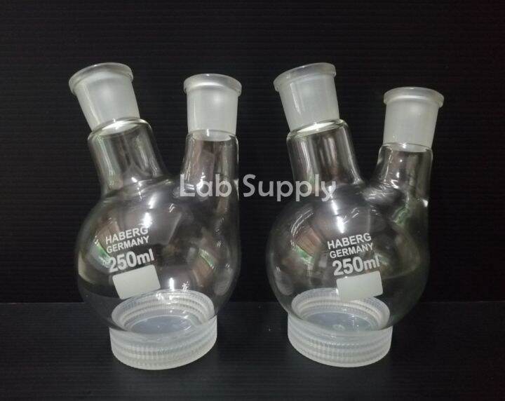 Haberg/Germany_Round Bottom Flask, 2 Neck (ขวดก้นกลม 2 คอ) ขนาด 100 ML ...