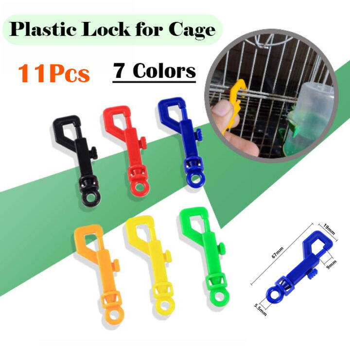 11Pcs Plastic Lock for Bird Cage P Spring Lock Pet Cage Door Hook Lock ...