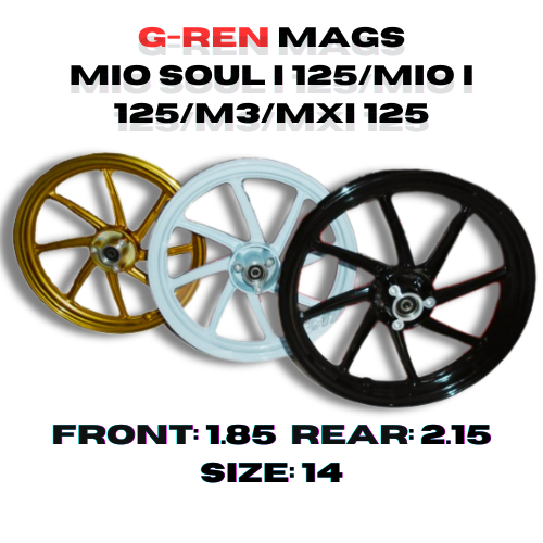 G-REN MAGS SIZE 14 GR8 FOR MIO I 125/M3/MIO SOUL I 125/MIO GEAR (FRONT ...