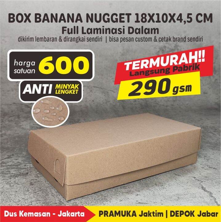 BOX BANANA NUGGET 18 KRAFT POLOS LAMINASI ( 50 PCS ) | Lazada Indonesia