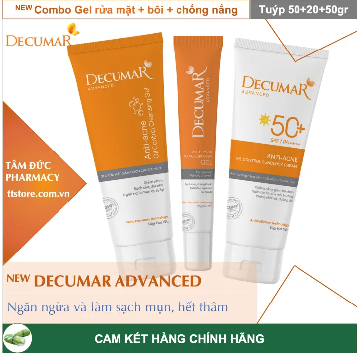 [HCM][NEW] Combo sạch mụn DECUMAR ADVANCED [Gel rửa mặt kiềm nhờn gel ...