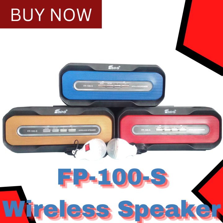 FEPE FP-100-S Wireless Speaker FM Radio with USB/TF(BT) Music Player 35 ...