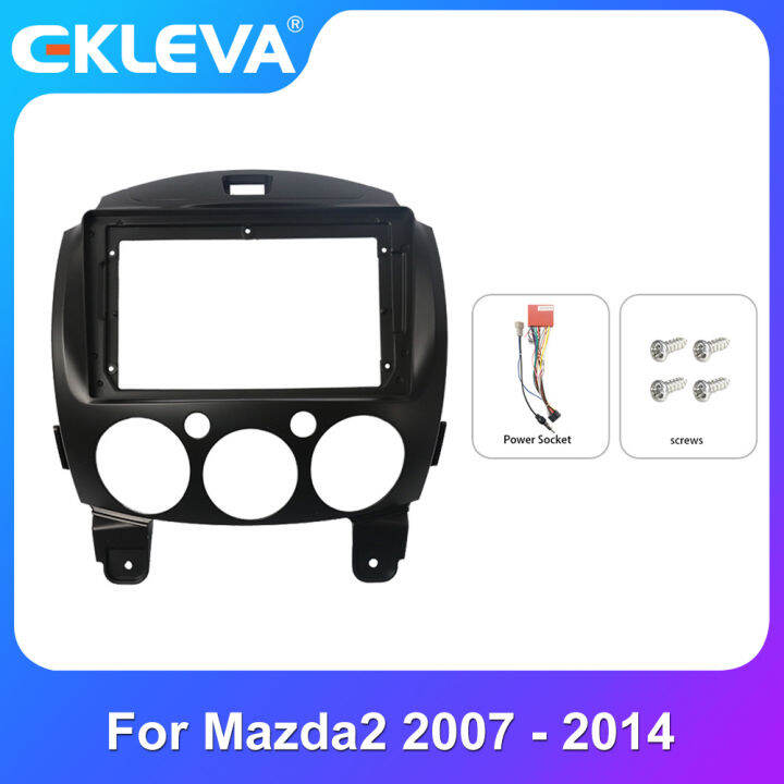 EKLEVA 9" 2 Din Car Radio Fascia Panel Dash Mounting Frame For MAZDA 2 Mazda2 2007 - 2014 ...