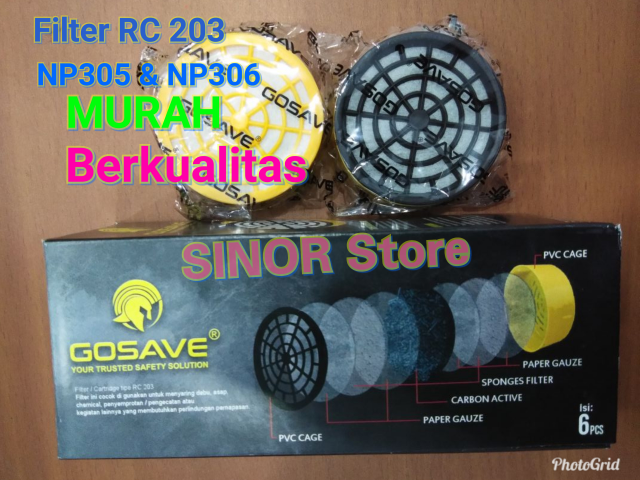 Refill Catridge Polusi Chemical Respirator Filter NP305 & NP306 ...