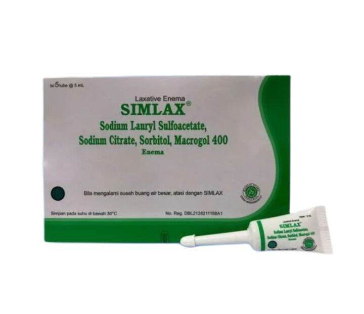 Simlax Gel Isi 5 Tube - Laxative Enema - Untuk Sembelit - Susah BAB ...